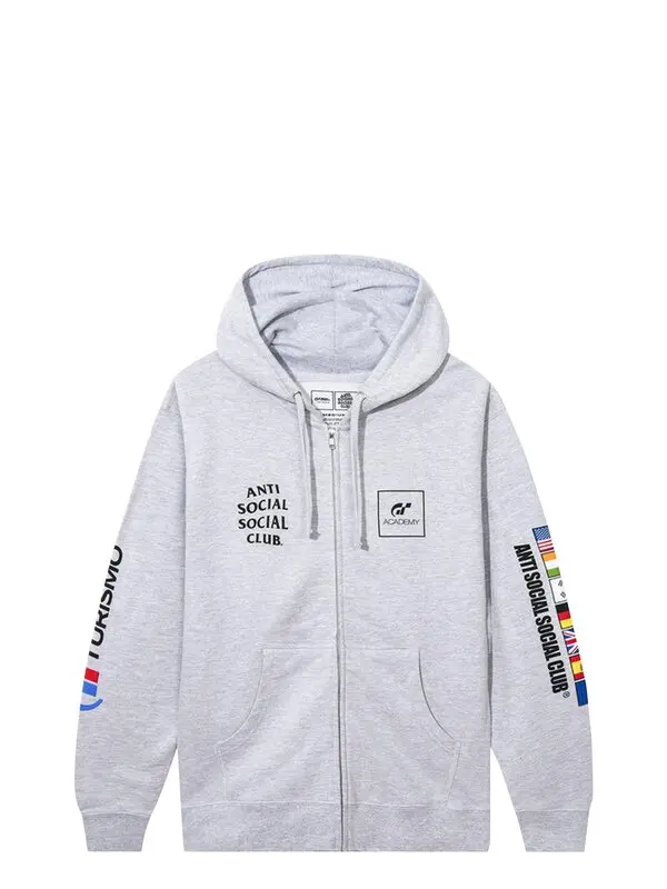 ANTI SOCIAL SOCIAL CLUB X Gran Turismo Flag Zip Hoodie - Grey