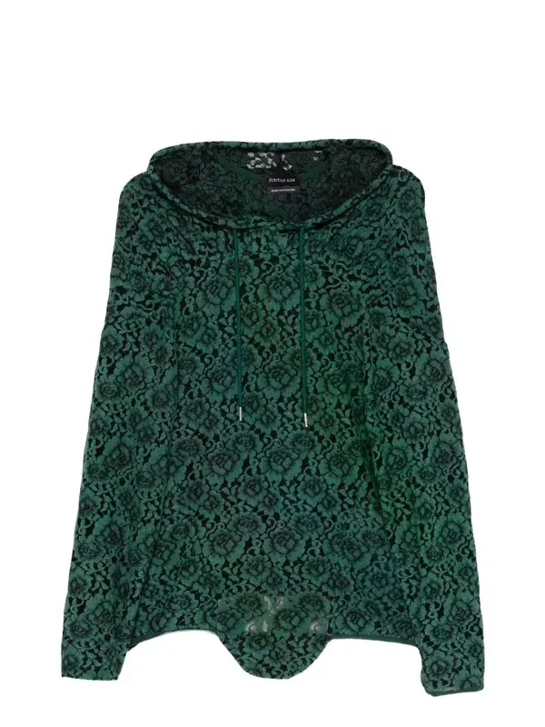 JUNTAE KIM Lace Hoodie - Green