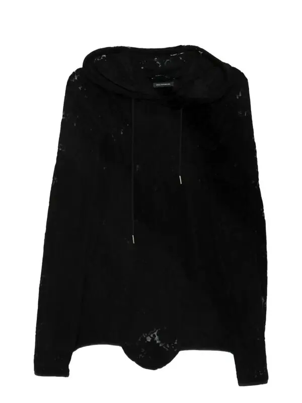 JUNTAE KIM Lace Hoodie - Black