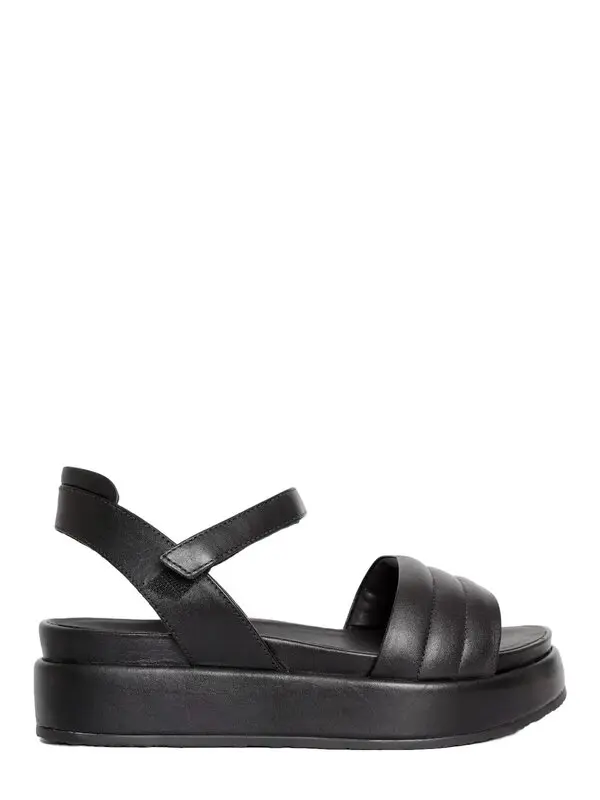 STUDIO CHOFAKIAN Quilted Platform Sandals - Black