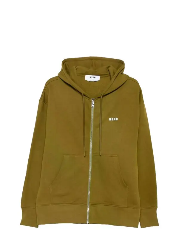 MSGM Zip-up Hoodie - Green