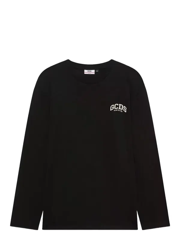 Gcds Logo-print Long-sleeve T-shirt - Black