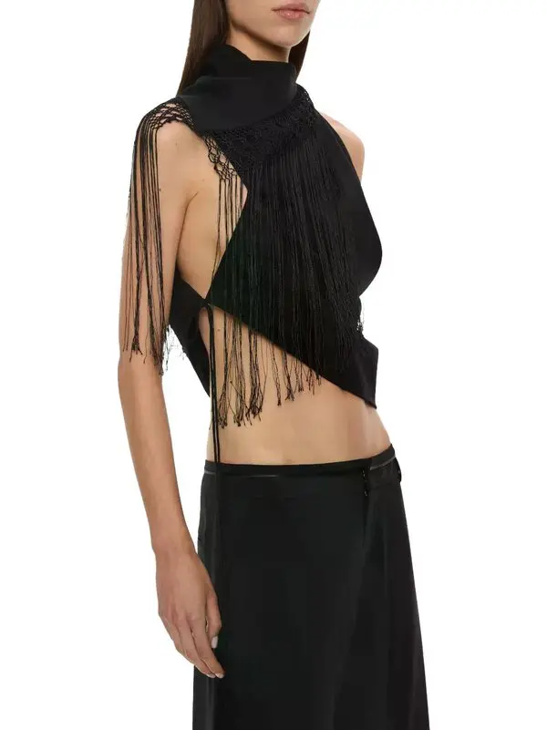 Christopher Esber Unravel Fringe Top - Black