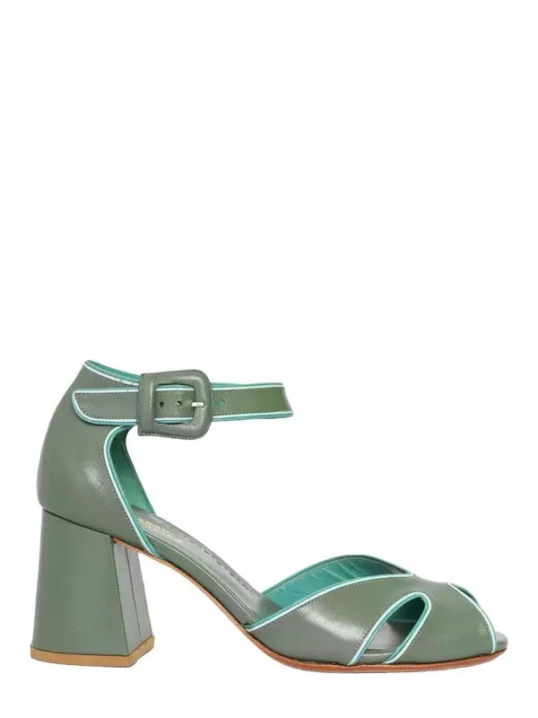 STUDIO CHOFAKIAN Paris-brest Block Heel Sandals - Green