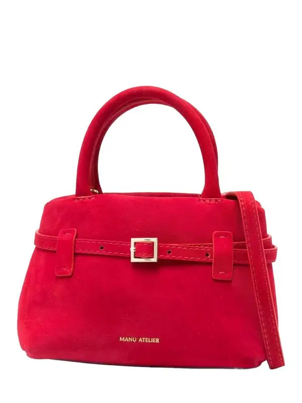 Manu Atelier Le Cambon Suede Tote Bag - Red