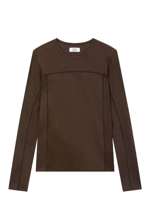 STUDIO TOMBOY Stitch Detail Long-sleeve T-shirt - Brown