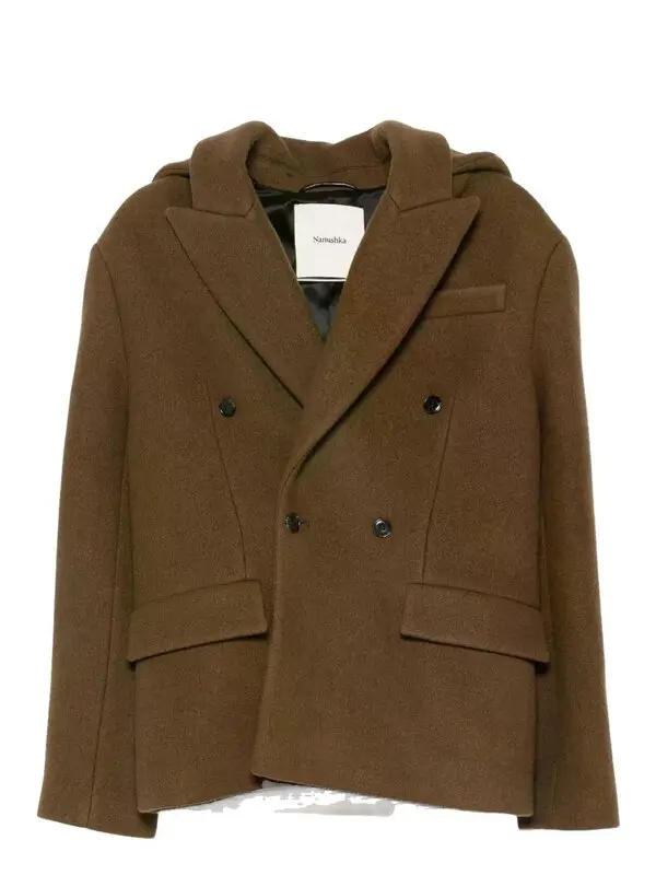 Nanushka Double-breasted Coat - Brown