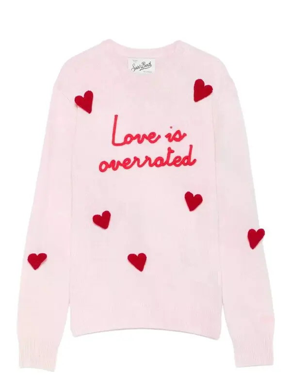 MC2 SAINT BARTH Heart Embroidered Sweater - Pink