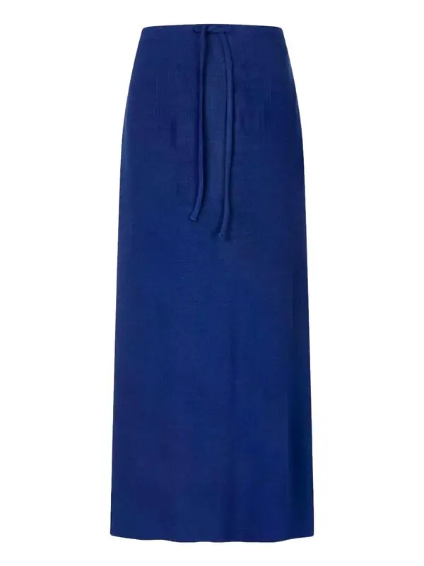 STUDIO TOMBOY Back-slit Long Skirt - Blue