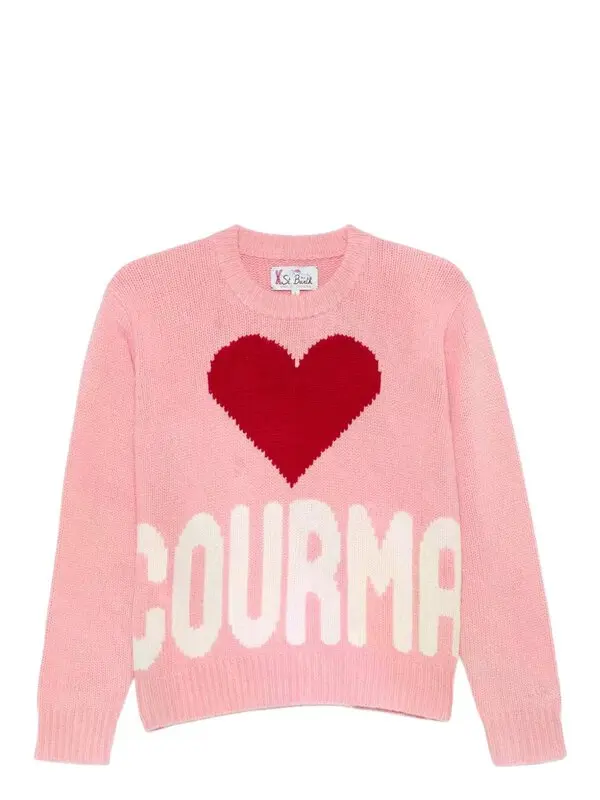 MC2 SAINT BARTH Kila Courma Heart Knit Sweater - Pink