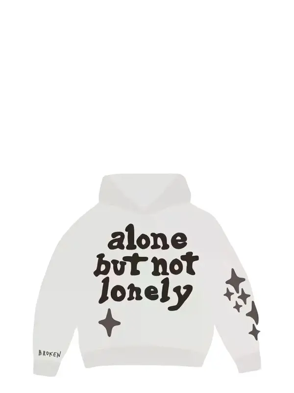 BROKEN PLANET Graphic Print Hoodie - White