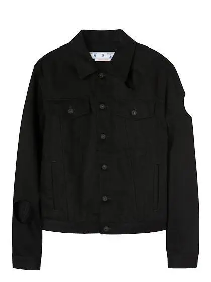 Off-White Meteor Slim Denim Jacket - Black