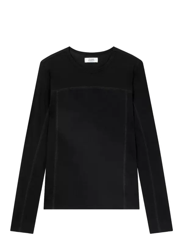 STUDIO TOMBOY Stitch-detail Long-sleeve T-shirt - Black