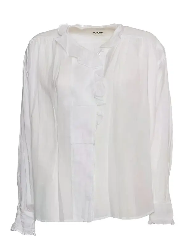 Isabel Marant Pamias Ruffled Long-sleeved Top - White