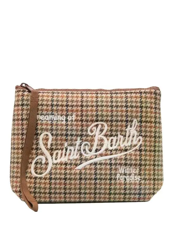 MC2 SAINT BARTH Aline Houndstooth Clutch - Brown