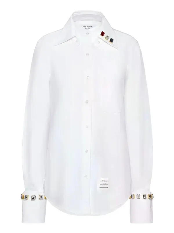 Thom Browne Swarovski-crystal Oxford Shirt - White