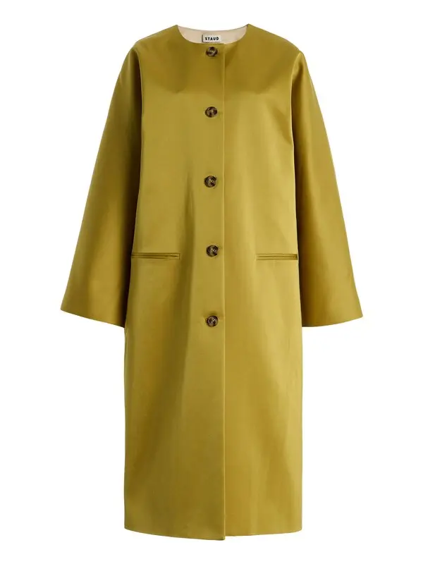 Staud Liz Satin Coat - Yellow