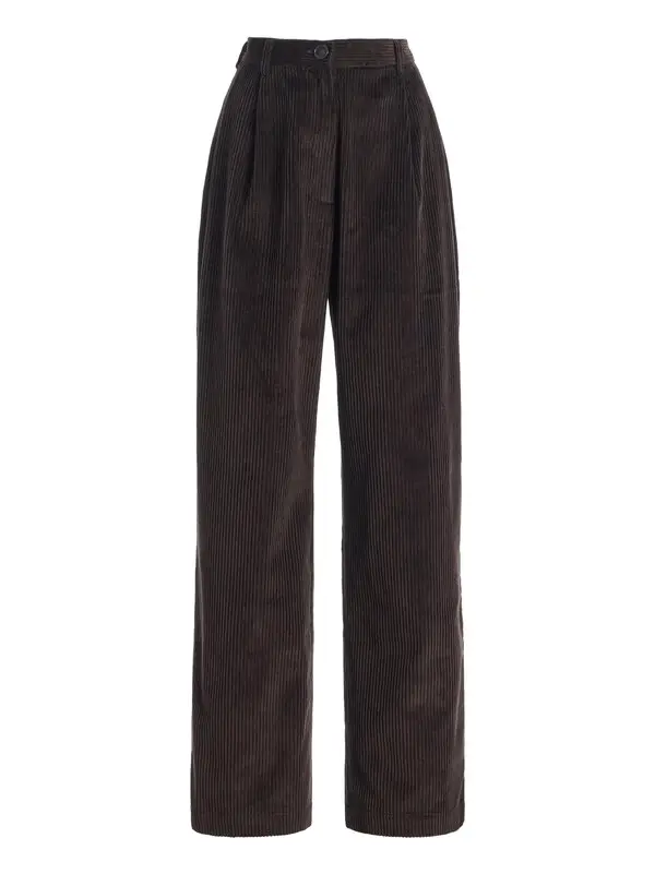 THE FRANKIE SHOP Norstrand Corduroy Straight-leg Trousers - Brown