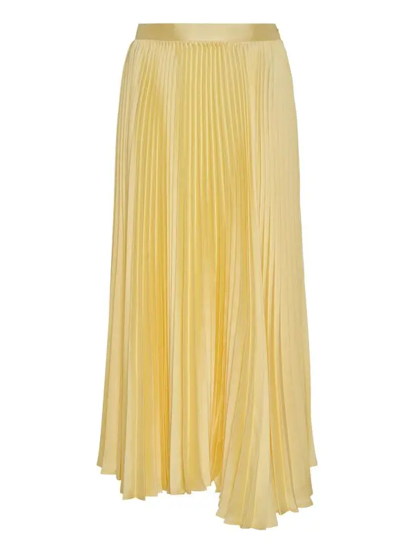 JIL SANDER Pleated Midi Skirt - Yellow