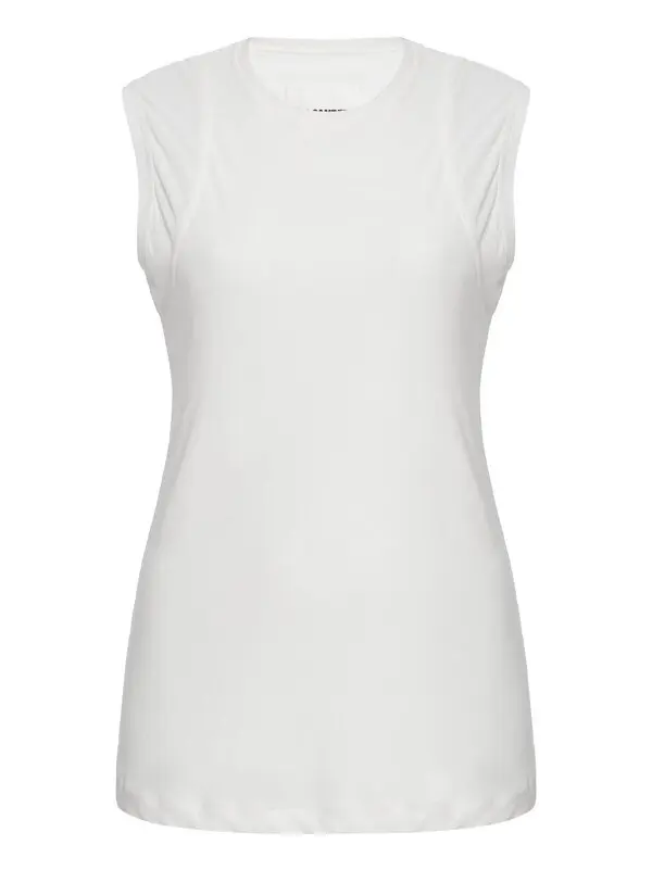 JIL SANDER Cotton Double Layer Tank - White