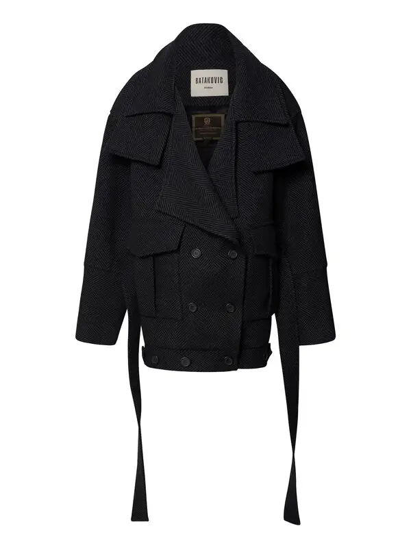 BATAKOVIC Oversized Wool-cashmere Coat - Dark Grey