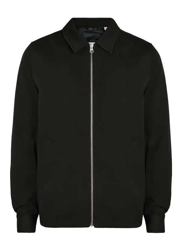 LES DEUX Logo-embroidered Twill Jacket - Black
