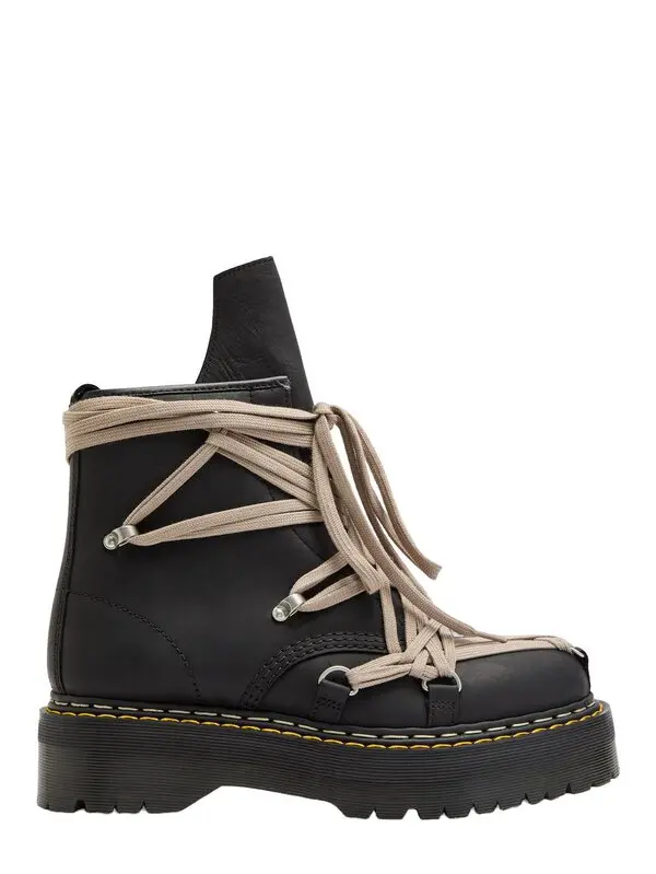 Rick Owens X Dr. Martens Megalace Quad Leather Boots - Black