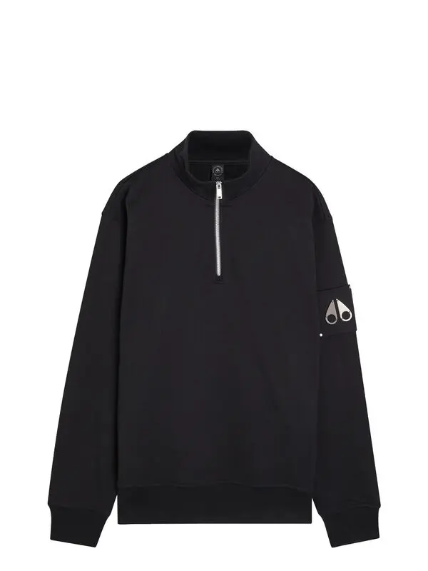 Moose Knuckles Hartsfield Half-zip Cotton Sweatshirt - Black