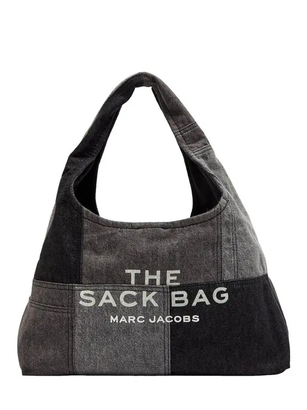 Marc Jacobs The Sack Patchwork Denim Shoulder Bag - Black
