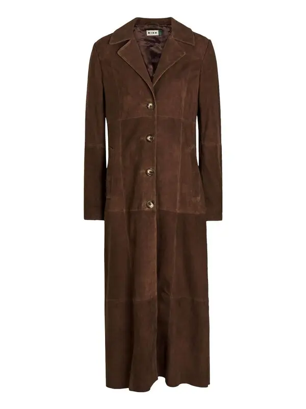 Rixo Astrea Suede Coat - Brown