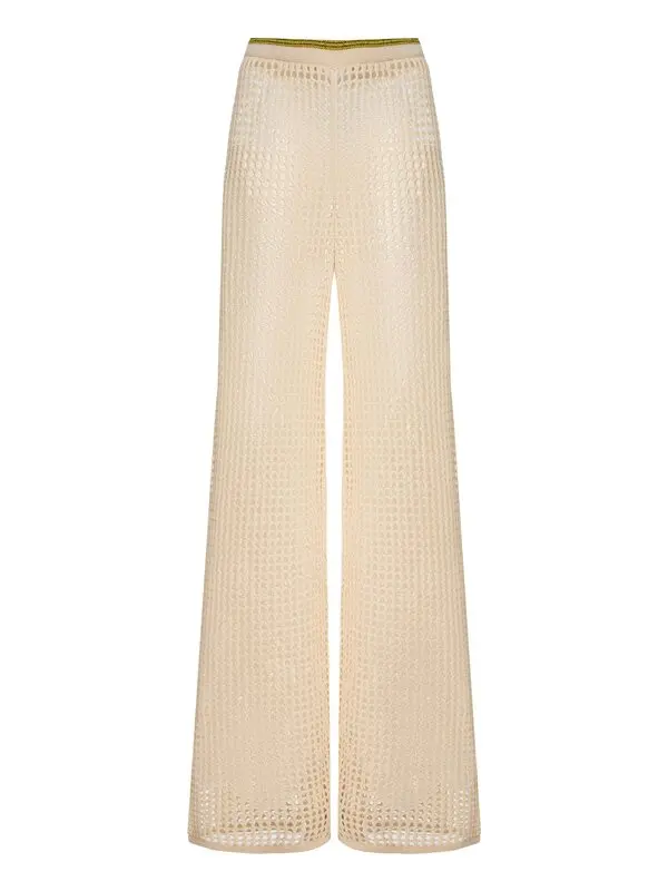 Escvdo Atuq Knit Wide-leg Pants - Ivory