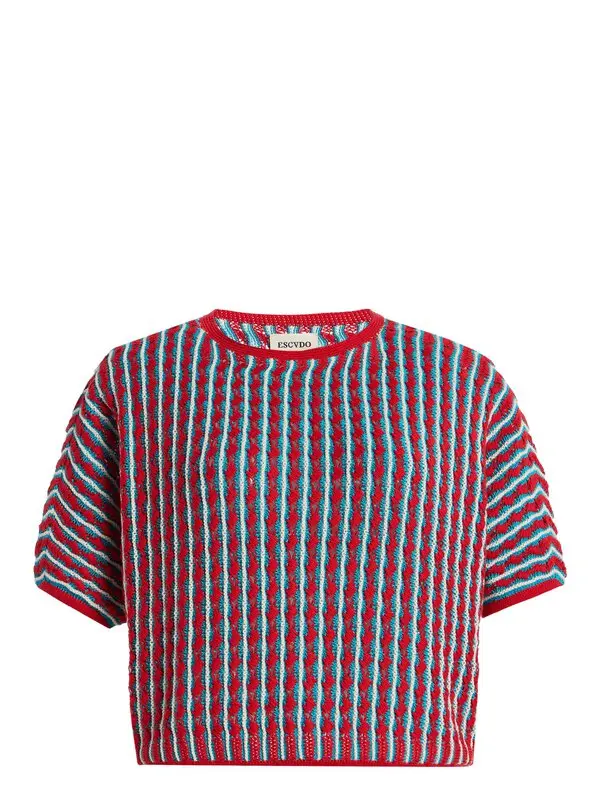 Escvdo Mito Knit Cotton Top - Multi