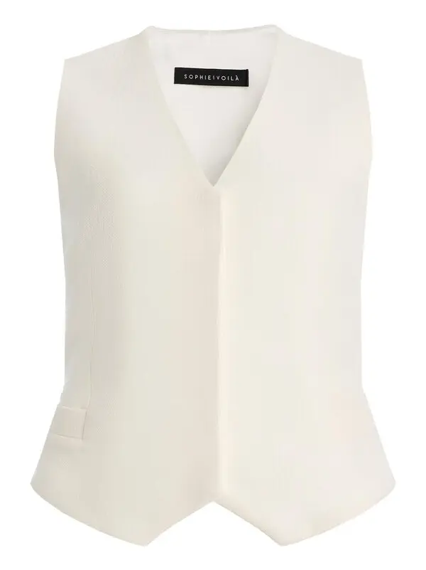 SEV Tailored Wool-crepe Vest - White