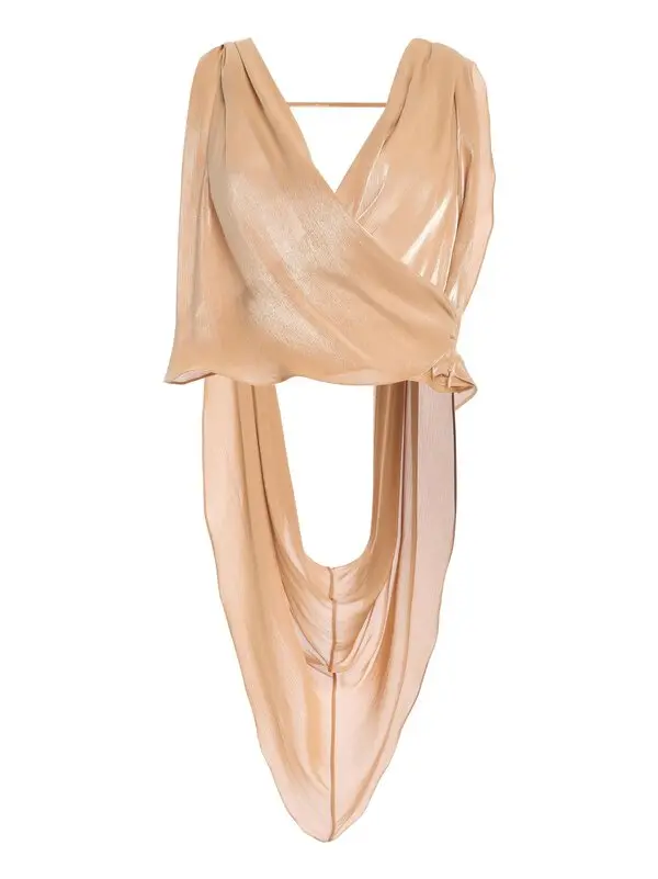 SEV Draped Satin Top - Neutral