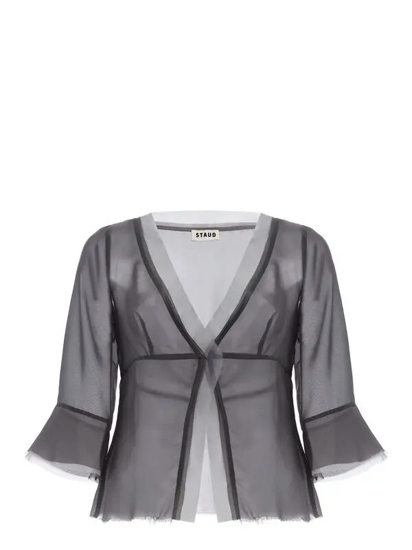 Staud Jenny Silk Top - Grey