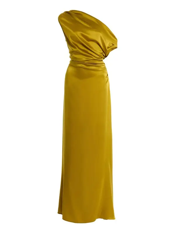Staud Phare Stretch-silk Maxi Dress - Yellow