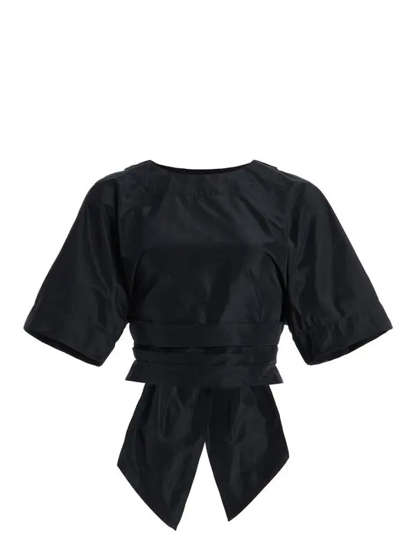 Staud Michelina Bow-detailed Top - Black