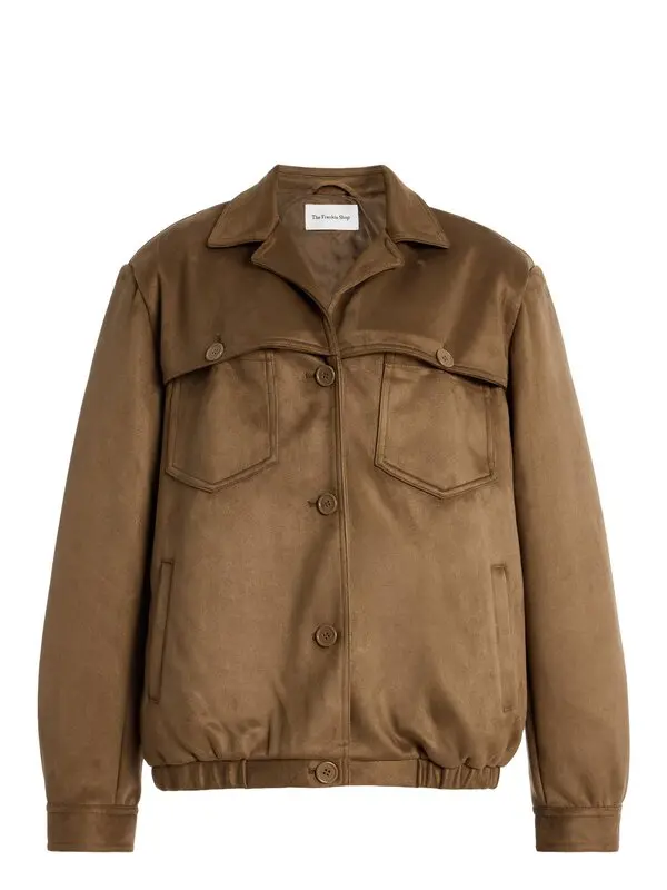 THE FRANKIE SHOP Hester Faux Suede Jacket - Brown