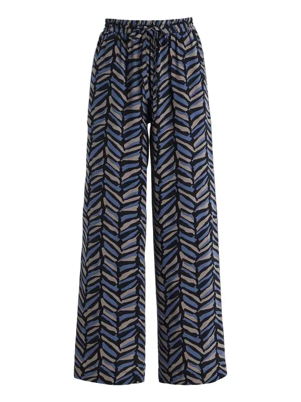 Matteau Silk Drawstring Trousers - Blue