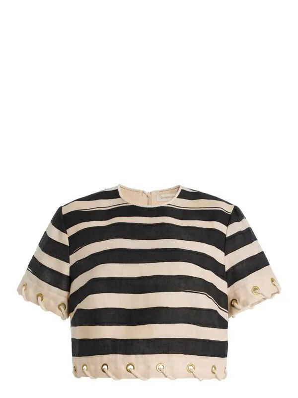 Zimmermann Rebellion D Linen Rope Top - Stripe