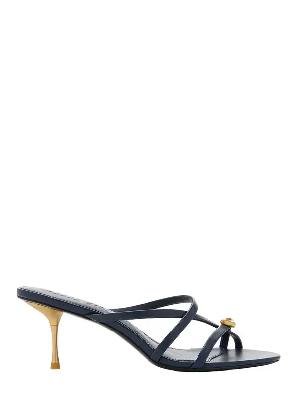 Cult Gaia Valeska Leather Sandals - Navy