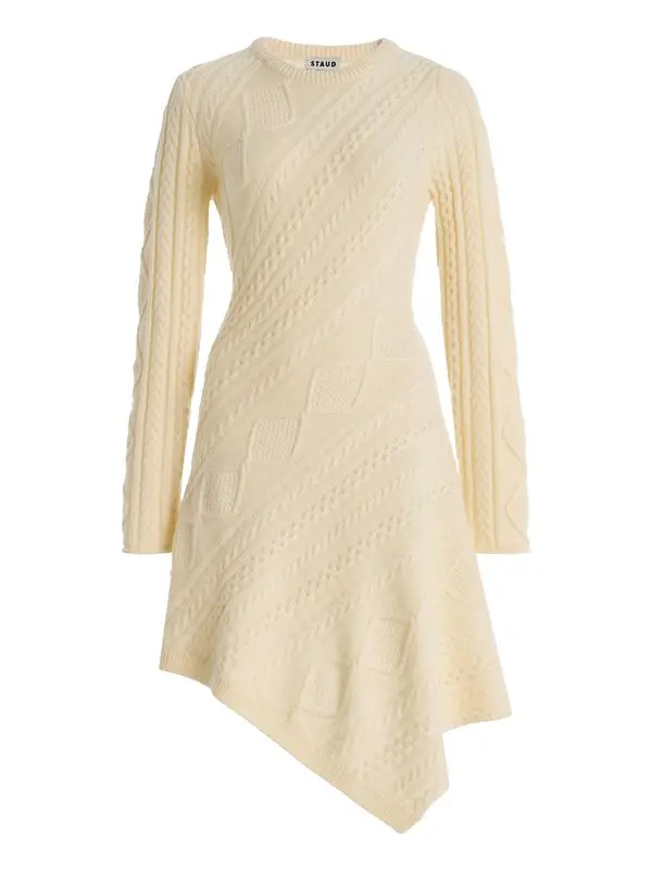 Staud Eva Wool-blend Mini Sweater Dress - Ivory