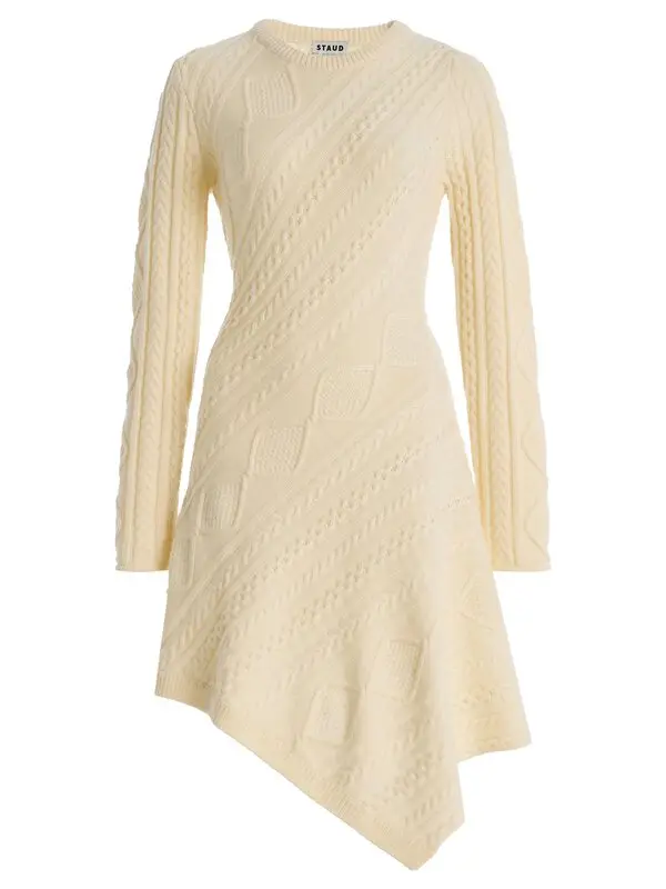 Staud Eva Wool-blend Mini Sweater Dress - Ivory