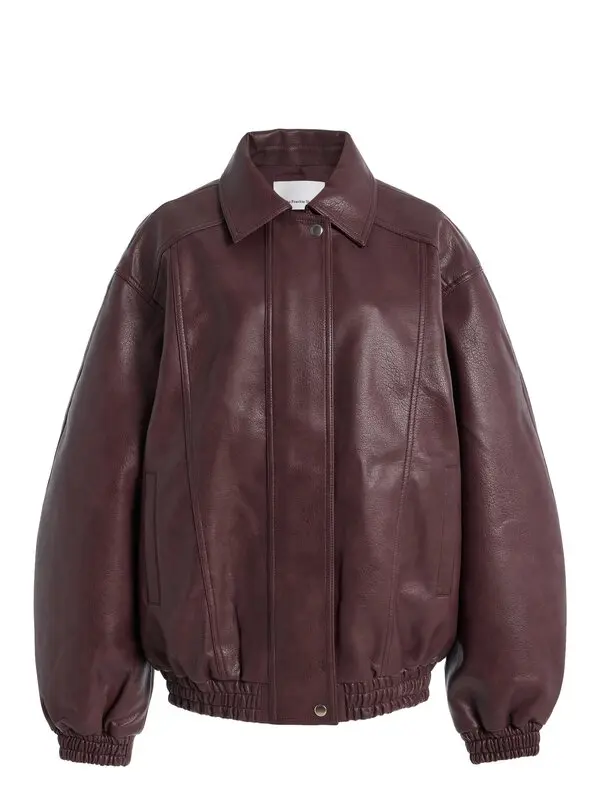 THE FRANKIE SHOP Prescott Faux Leather Jacket - Burgundy