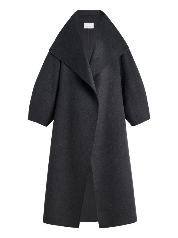 THE FRANKIE SHOP Leroy Funnel-neck Wool Coat - Grey