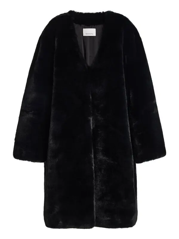 THE FRANKIE SHOP Matera Faux Fur Coat - Black