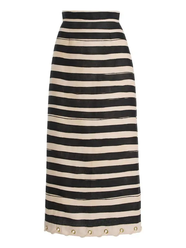 Zimmermann Rebellion Rope Midi Skirt - Stripe