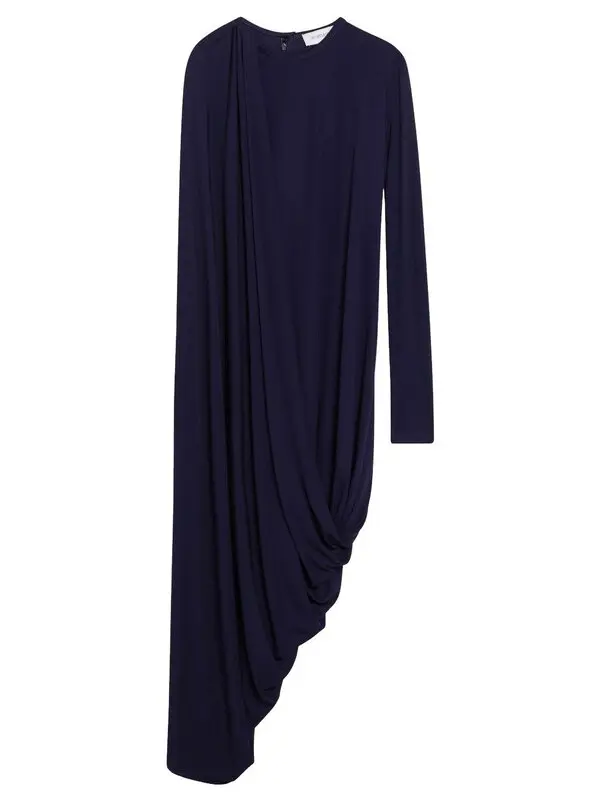 Sportmax Asymmetric Draped Viscose Jersey Dress - Purple