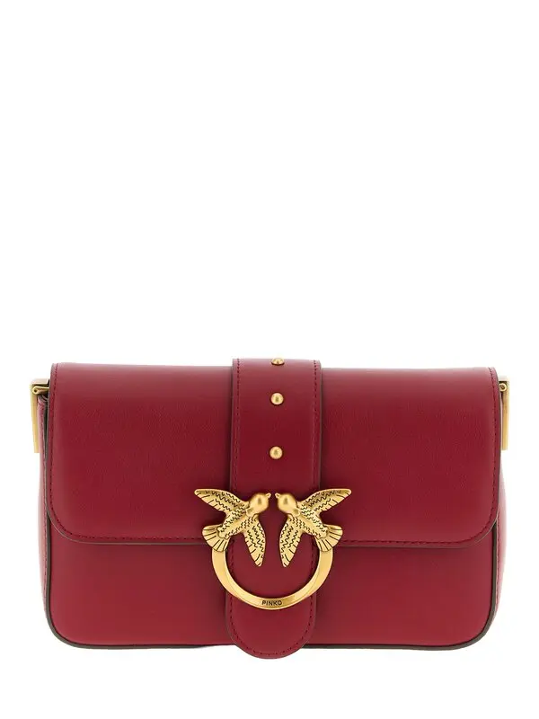 Pinko Mini Love Slouchy Small Shoulder Bag - Red