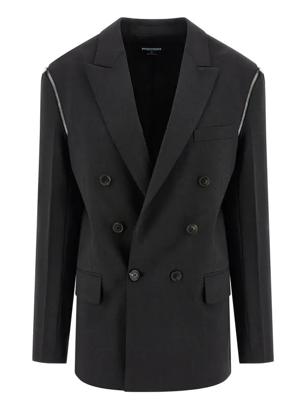 Dsquared2 Bettter X Transformer Virgin Wool Blazer - Gray